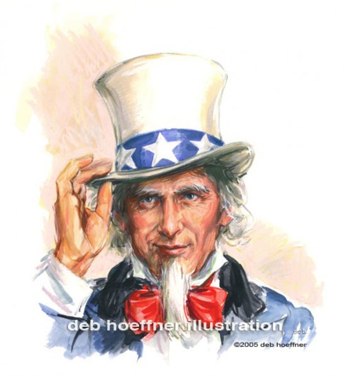 Uncle Sam illustration in vintage Flagg style for man of the century ...