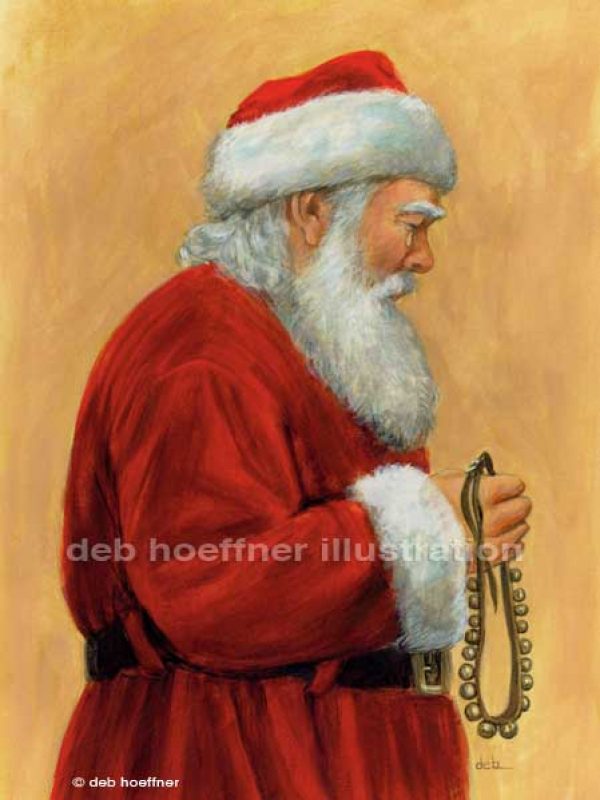 Sad Santa Claus children's book illustration by deb hoeffner illustration